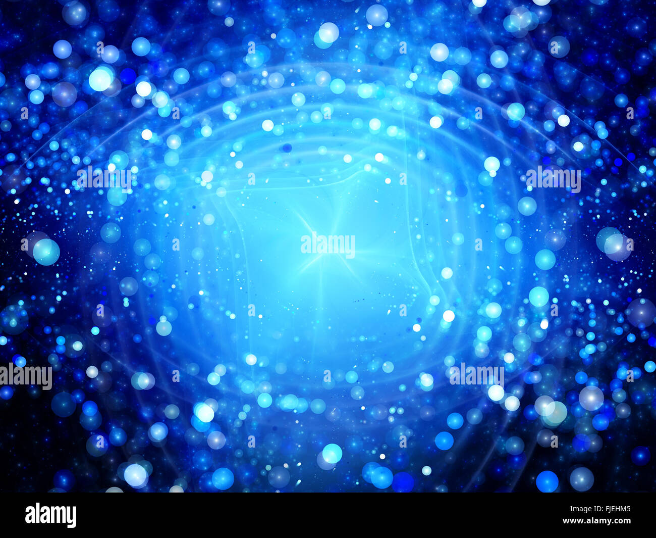 Blue glowing explosion of new technology with particles, computer ...