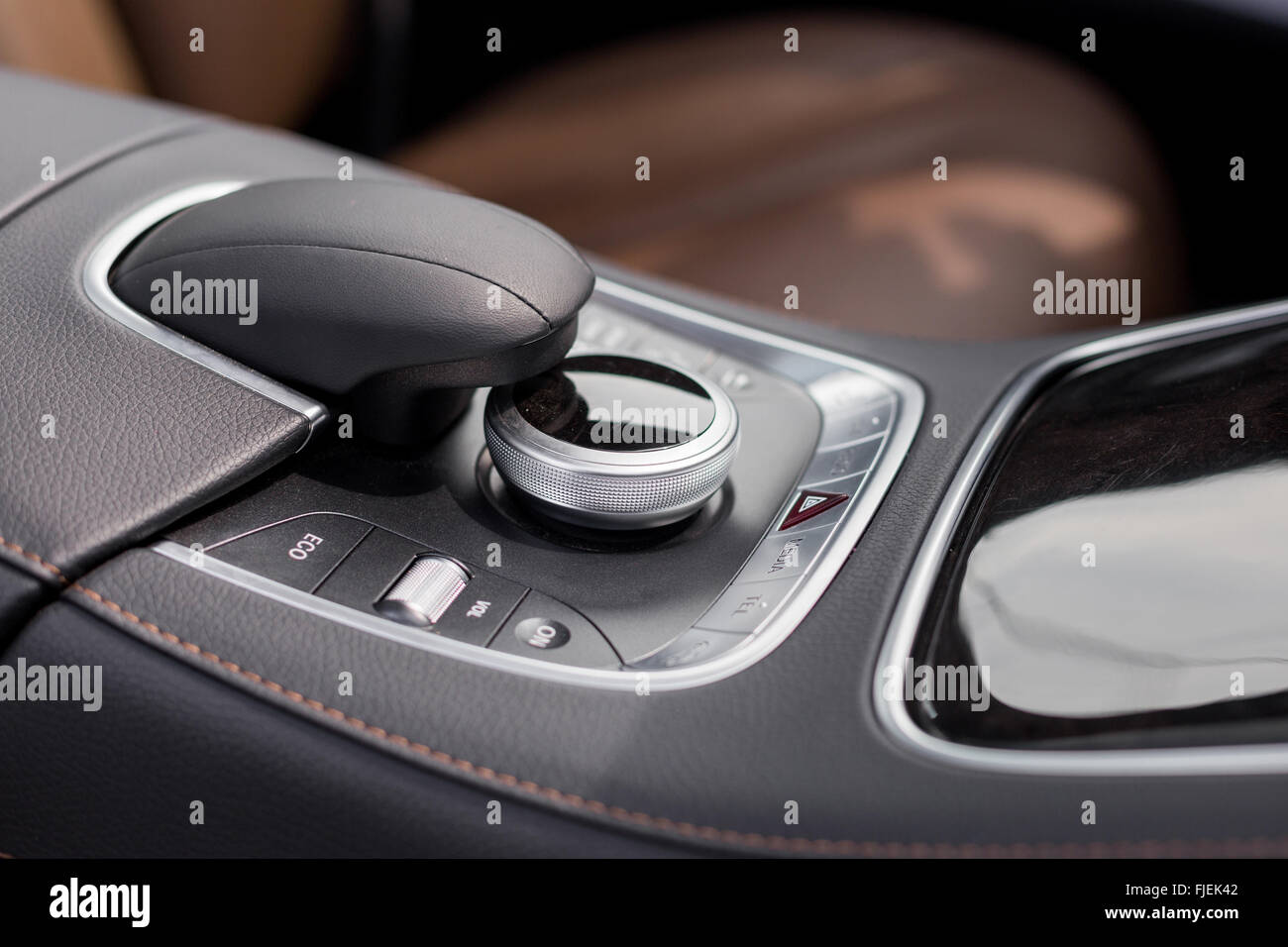 Luxury car dark control panel Stock Photo - Alamy