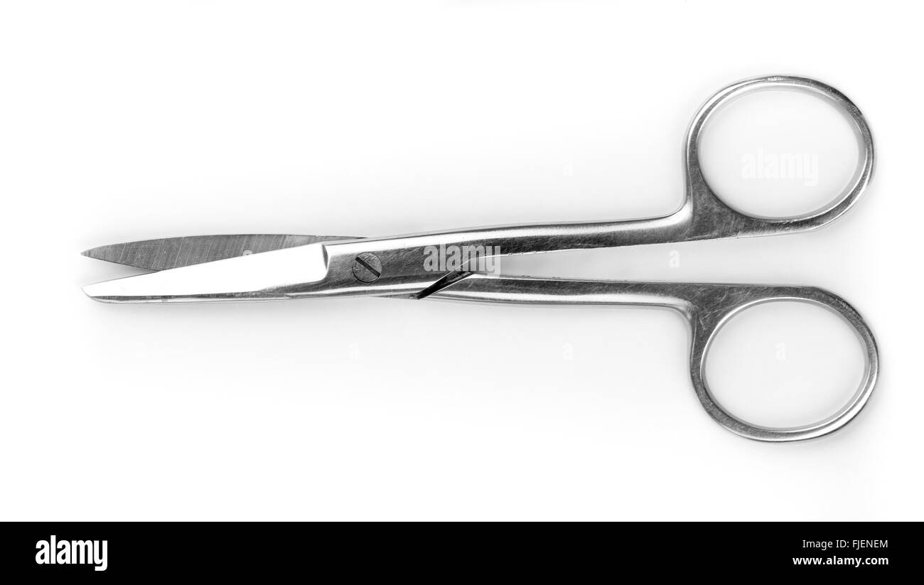 Needle thread white background scissors Black and White Stock Photos ...