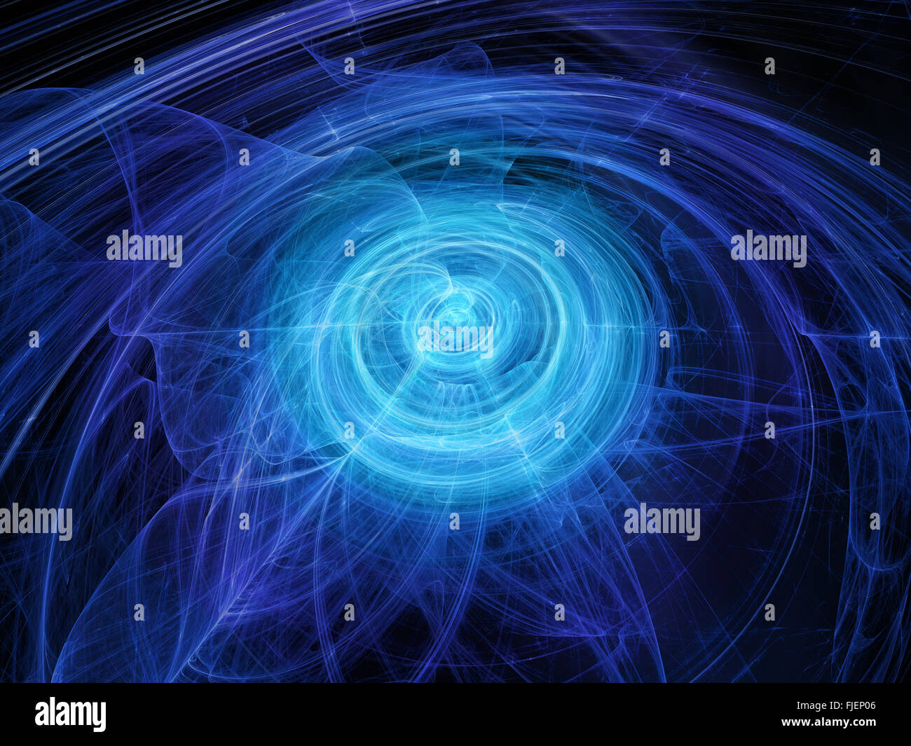 Blue glowing force fields in space, computer generated abstract ...