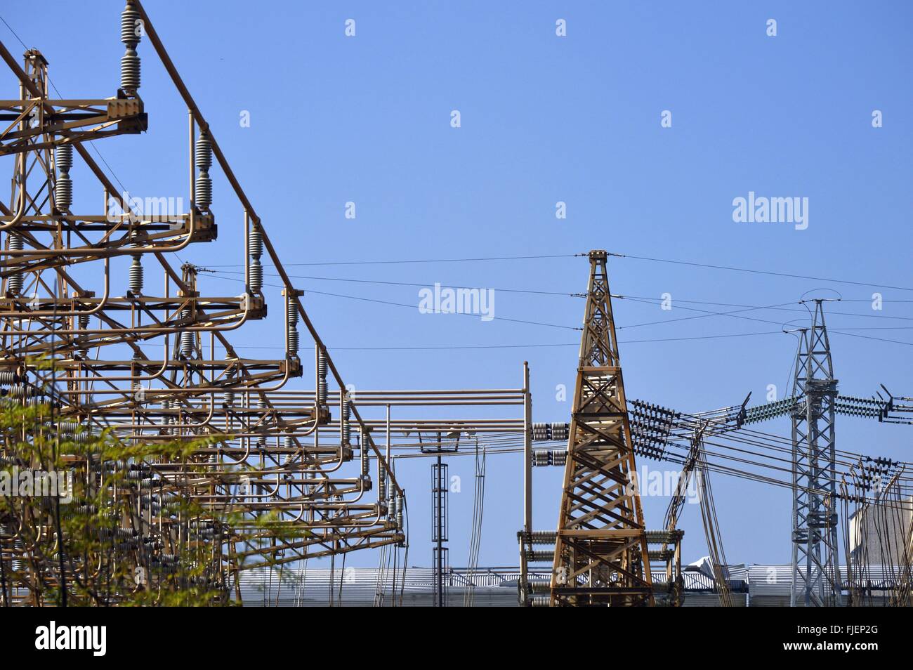 Electricity distribution structures. Abstract technology Stock Photo ...