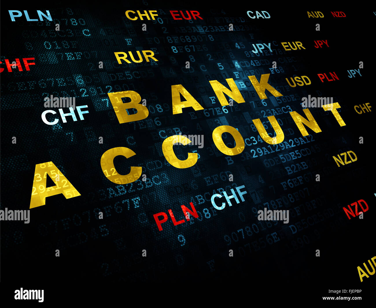 Banking concept: Bank Account on Digital background Stock Photo - Alamy