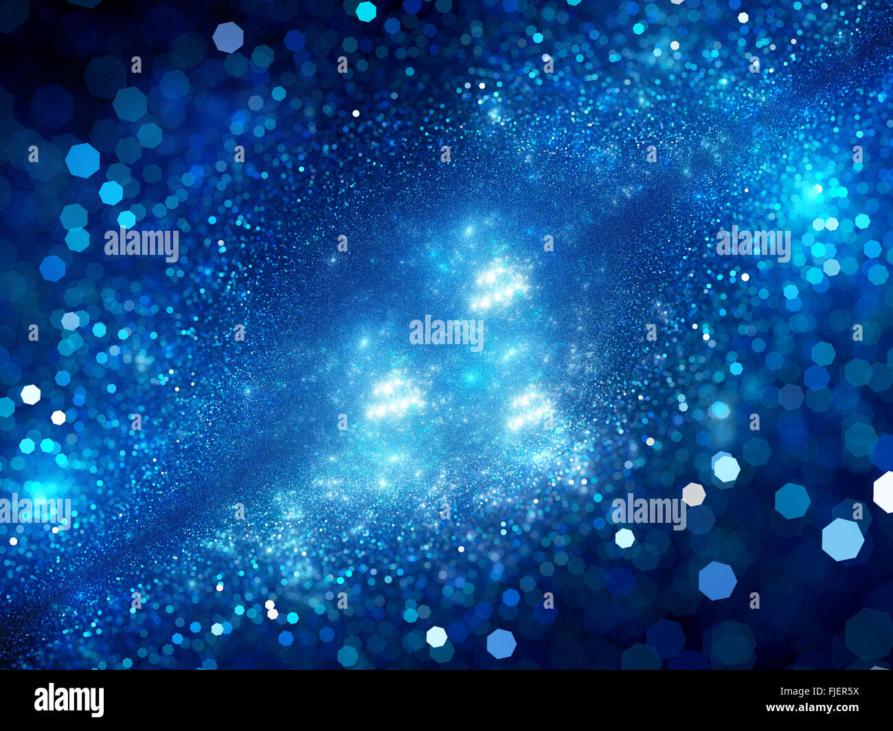 Deep interstellar space with glowing particles and bokeh, computer generated abstract background ...