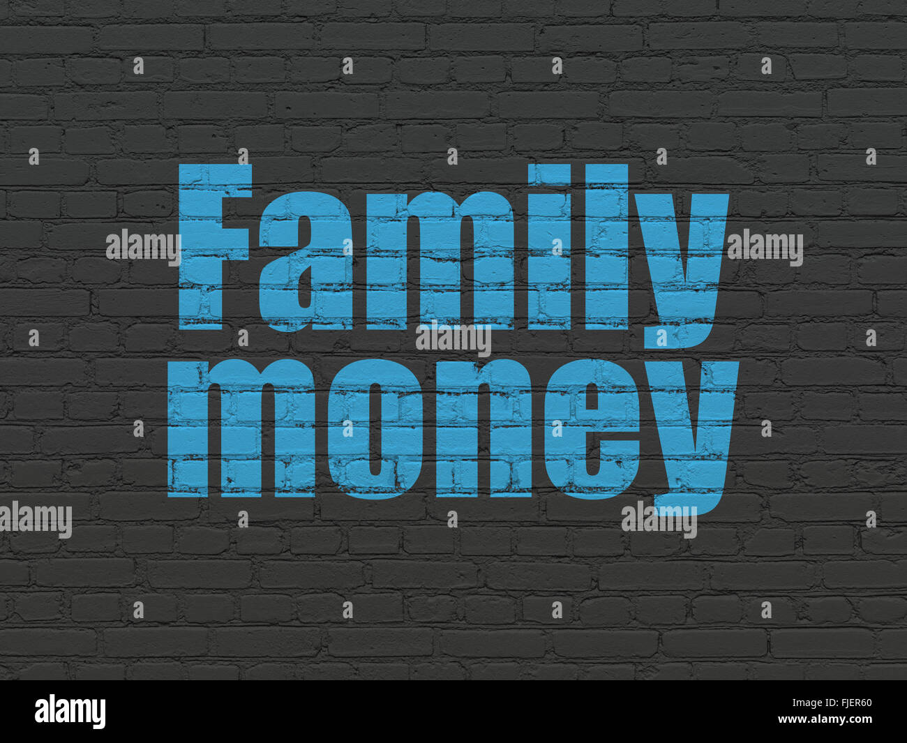 Banking concept: Family Money on wall background Stock Photo - Alamy