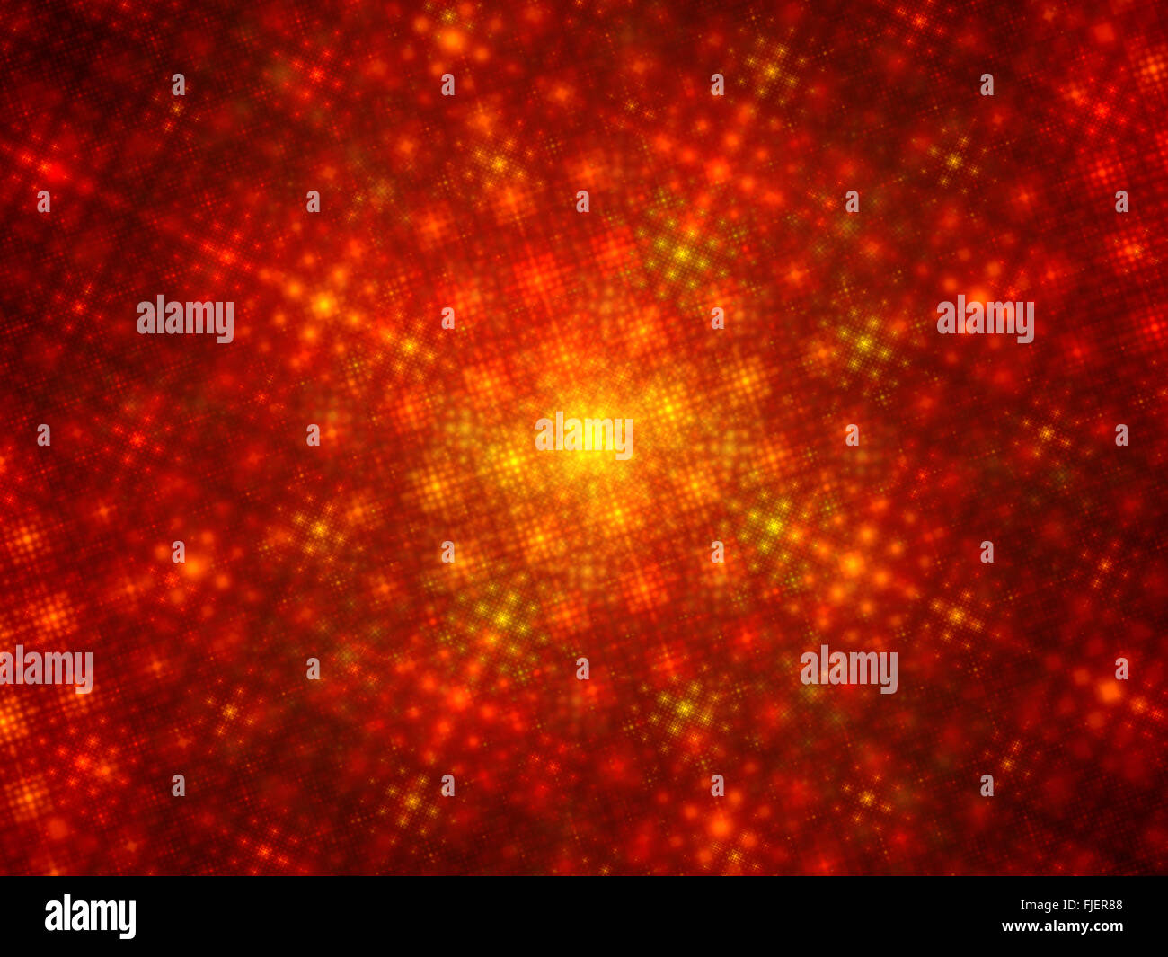 Fiery glowing fractal grid, computer generated abstract background ...