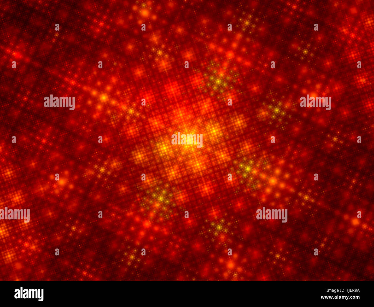 Fiery glowing fractal grid, computer generated abstract background ...