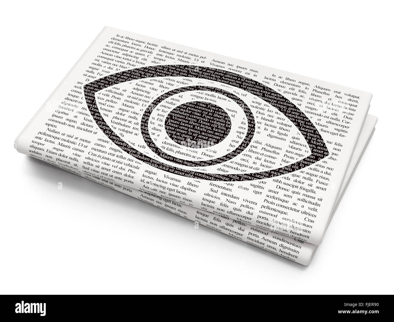 Privacy concept: Eye on Newspaper background Stock Photo - Alamy
