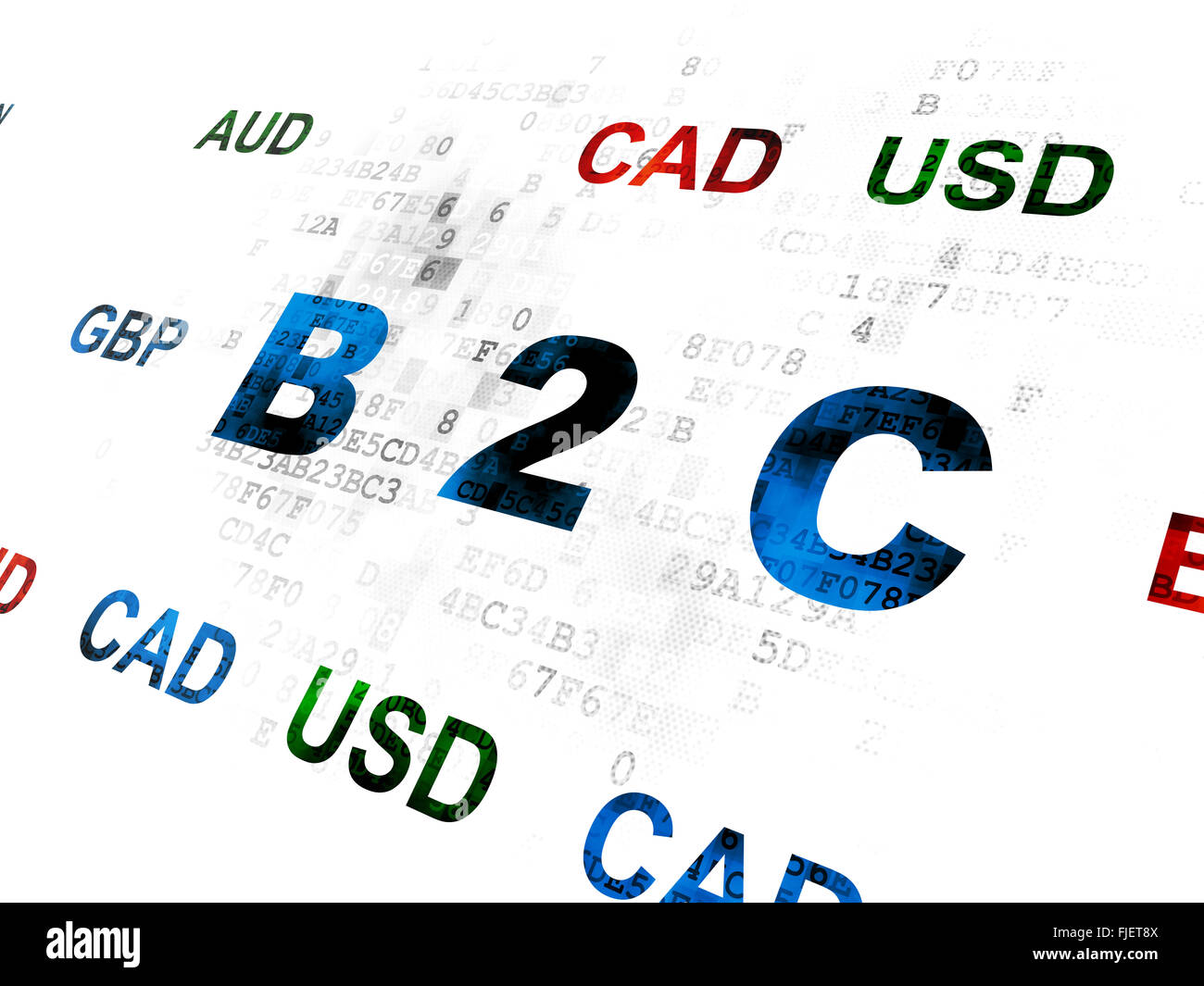 Finance concept: B2c on Digital background Stock Photo - Alamy
