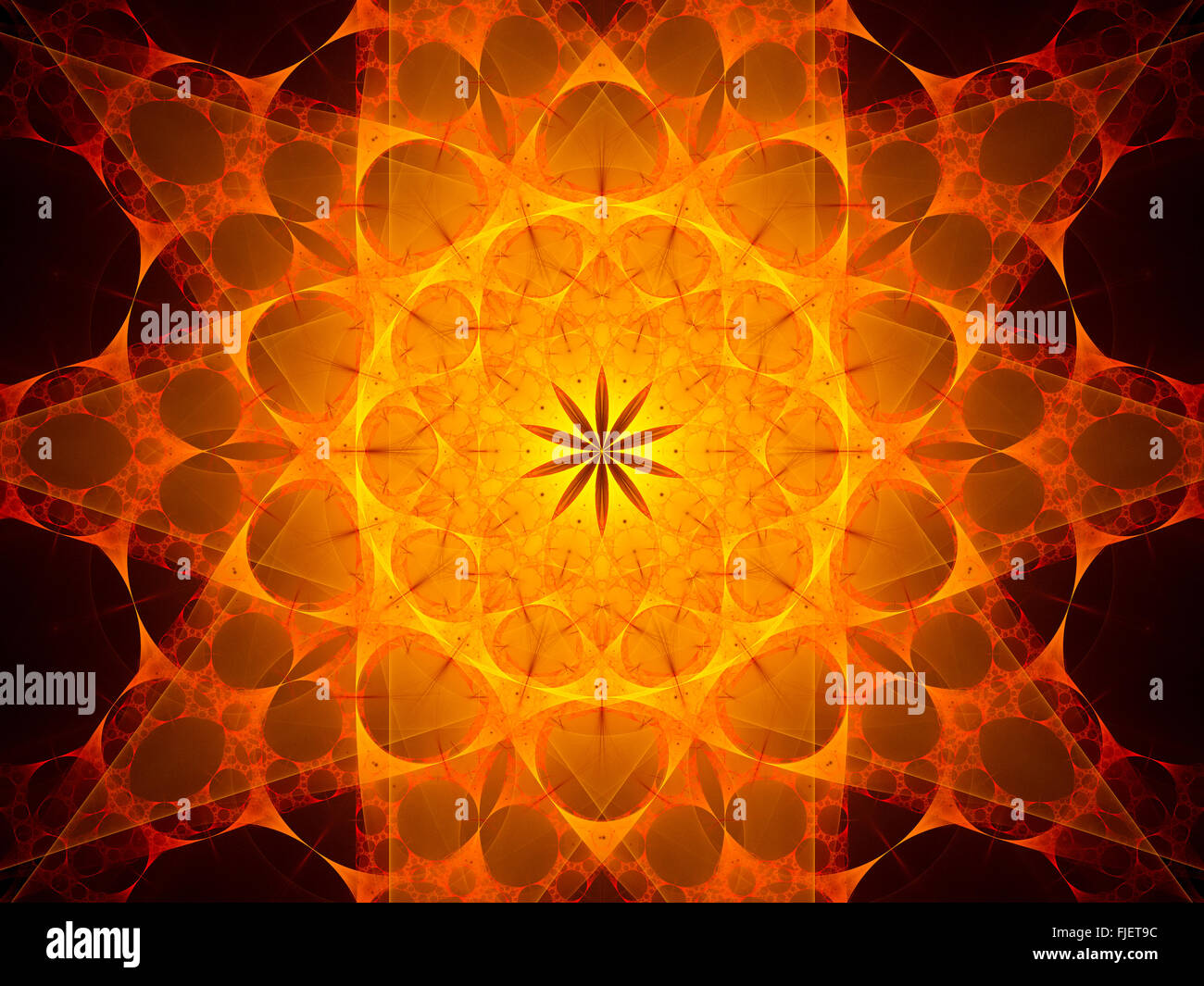 Fiery glowing mandala in space, computer generated abstract background Stock Photo - Alamy