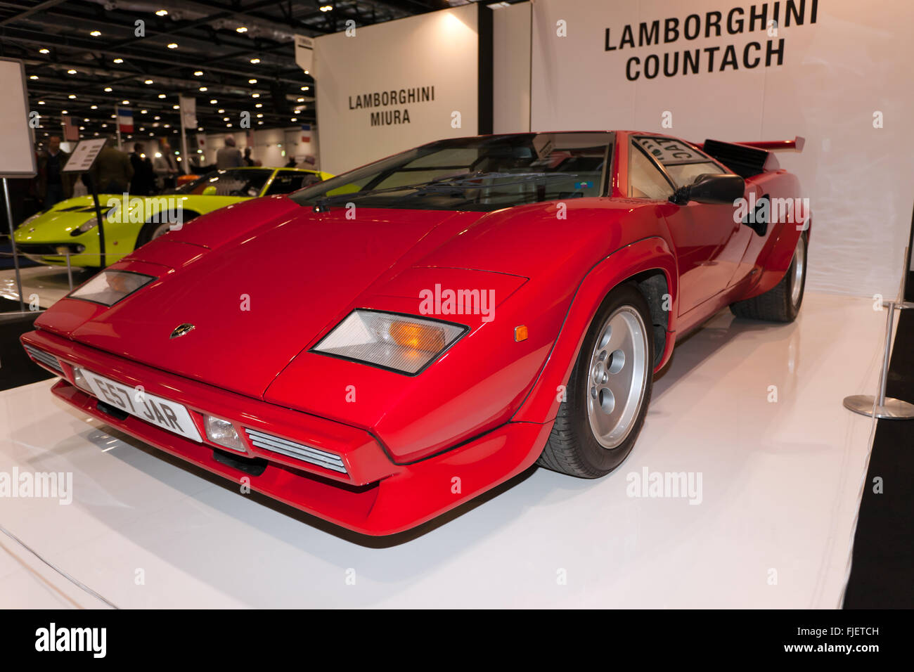 A Lamborghini Countach LP500S, on display, in the "Evolution of the ...