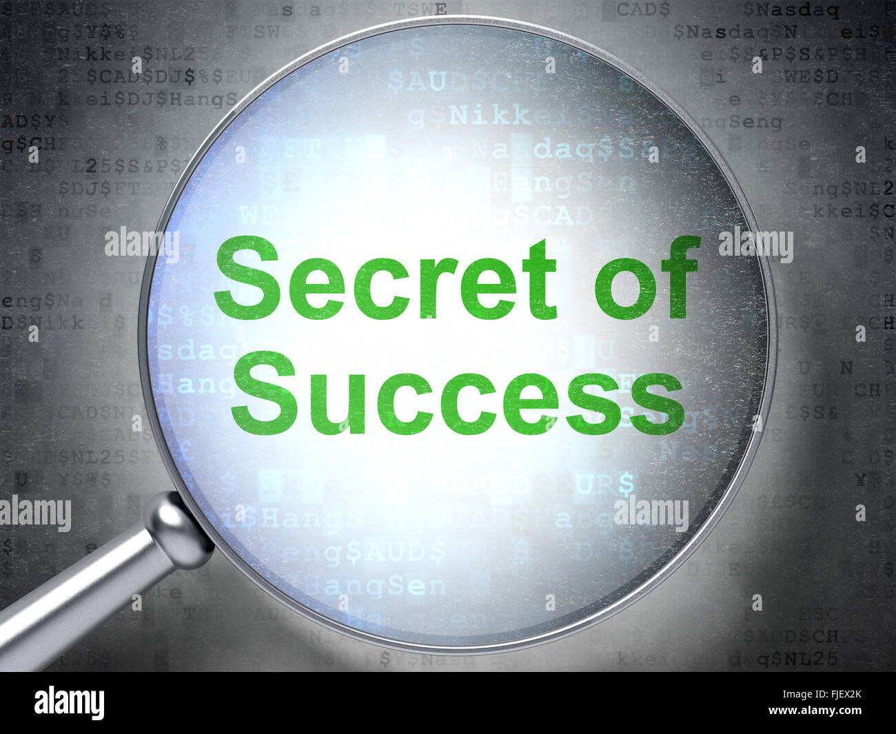 Business concept: Secret of Success with optical glass Stock Photo - Alamy