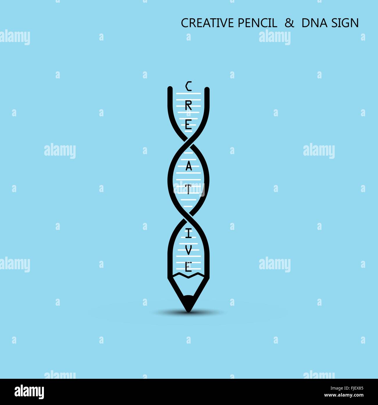 Creative pencil and DNA symbol. Education and business concept. Vector ...