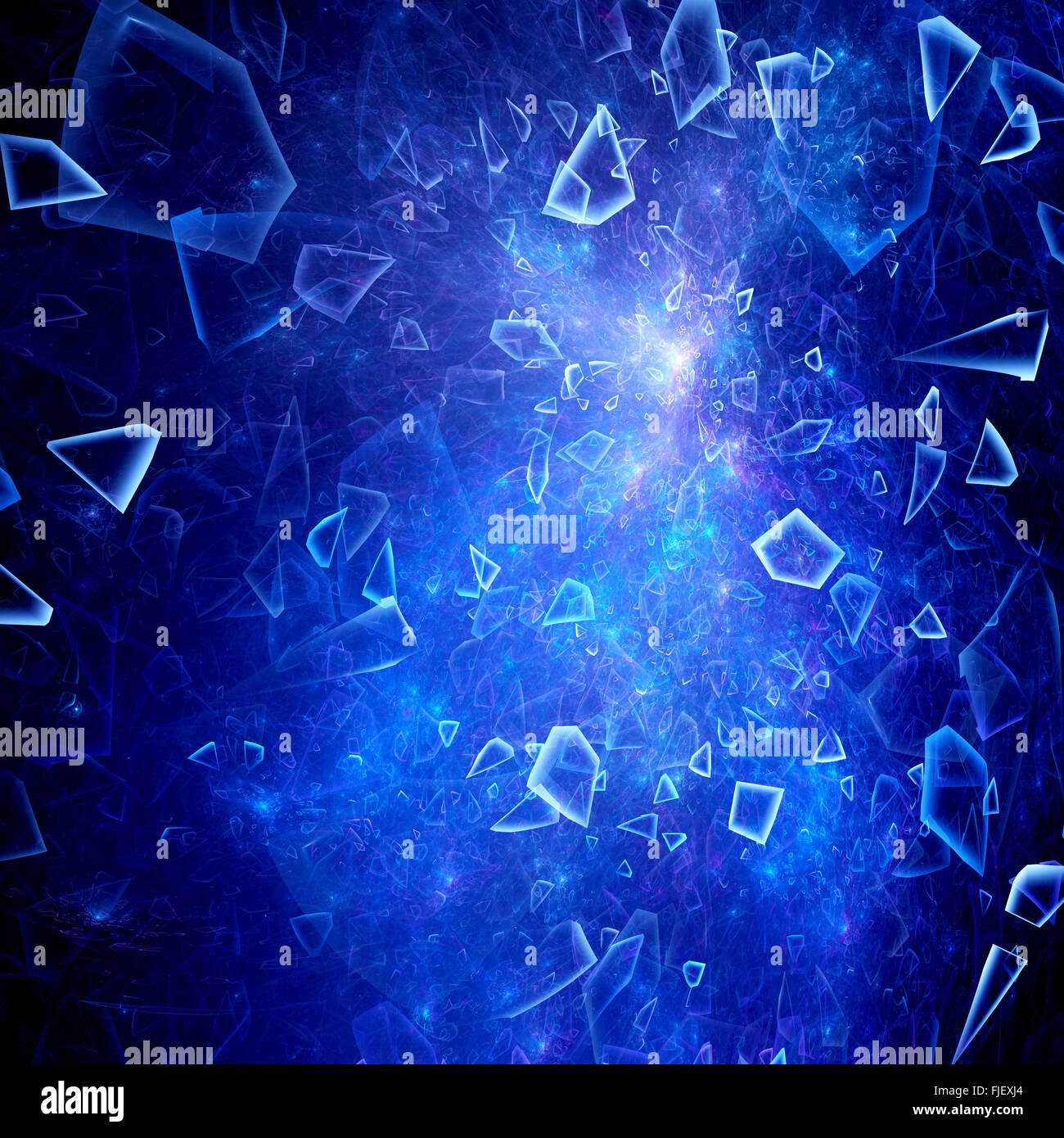 Magical explosion of big data in space, computer generated abstract ...