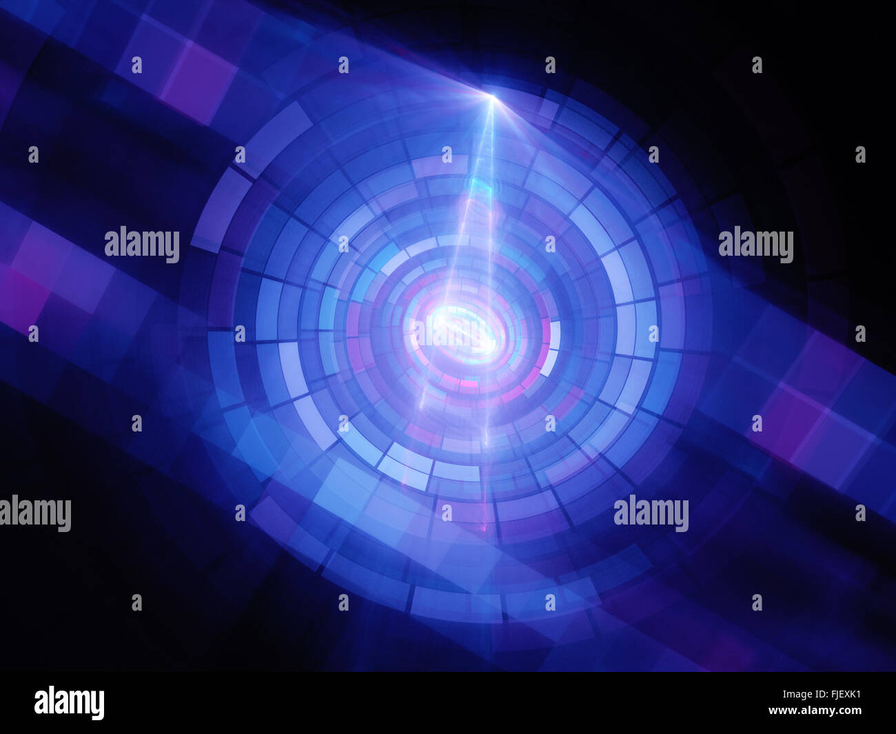 Blue glowing quantum computing, computer generated abstract background ...