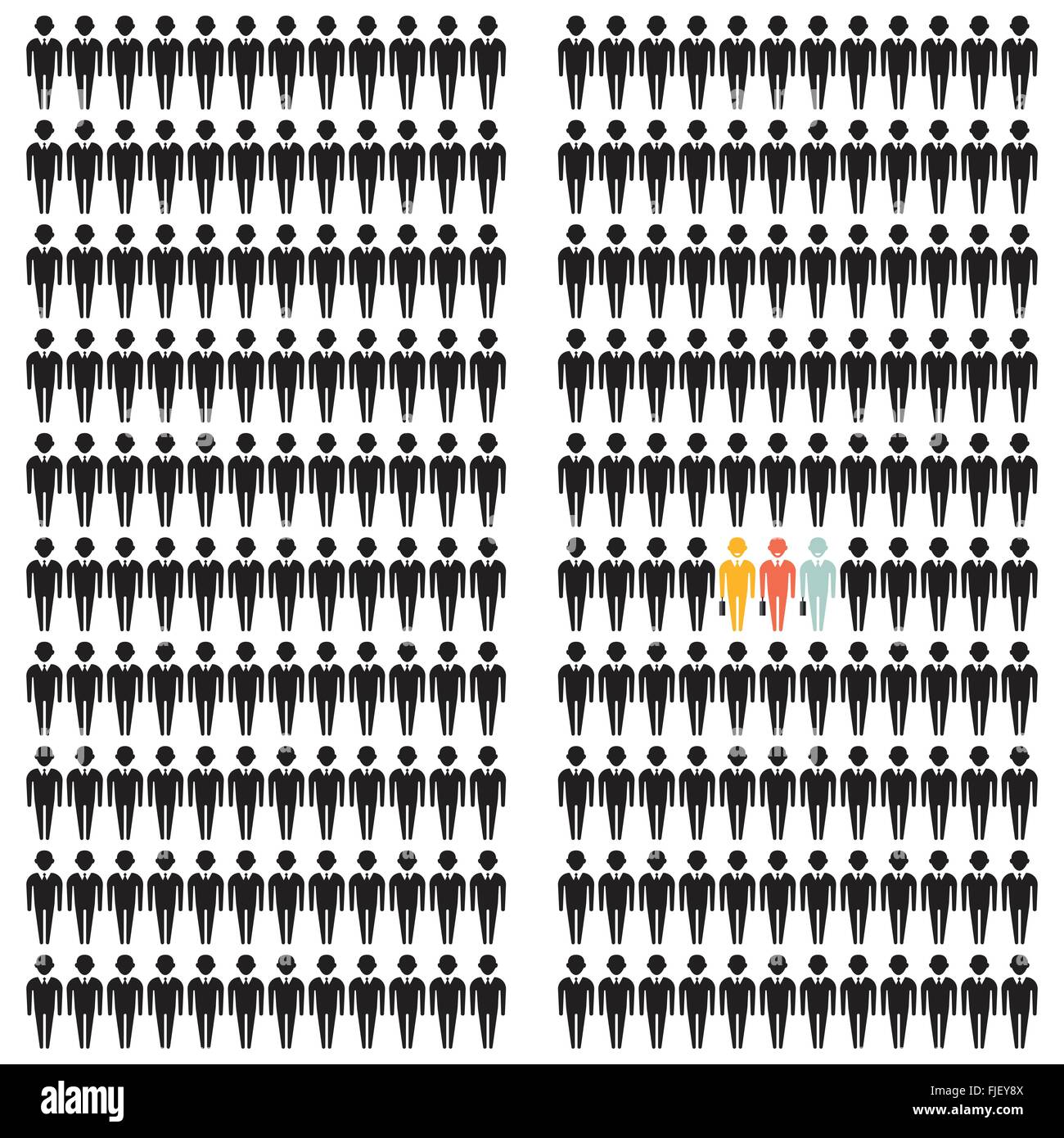 The choice of the best suited employee. Three people as a symbol of ...