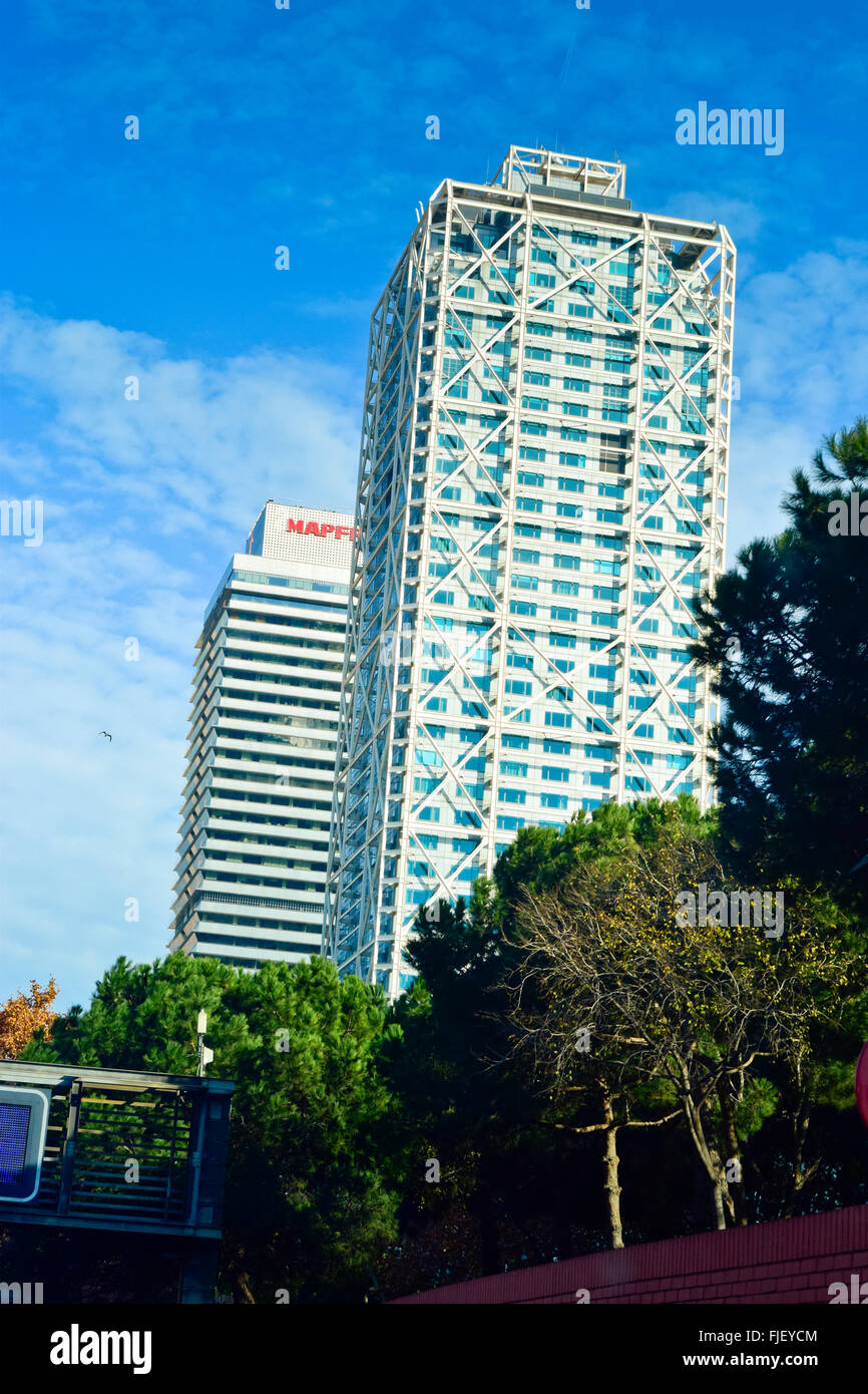 Hotel Arts and Mapfre tower. Barcelona, Catalonia, Spain Stock Photo ...