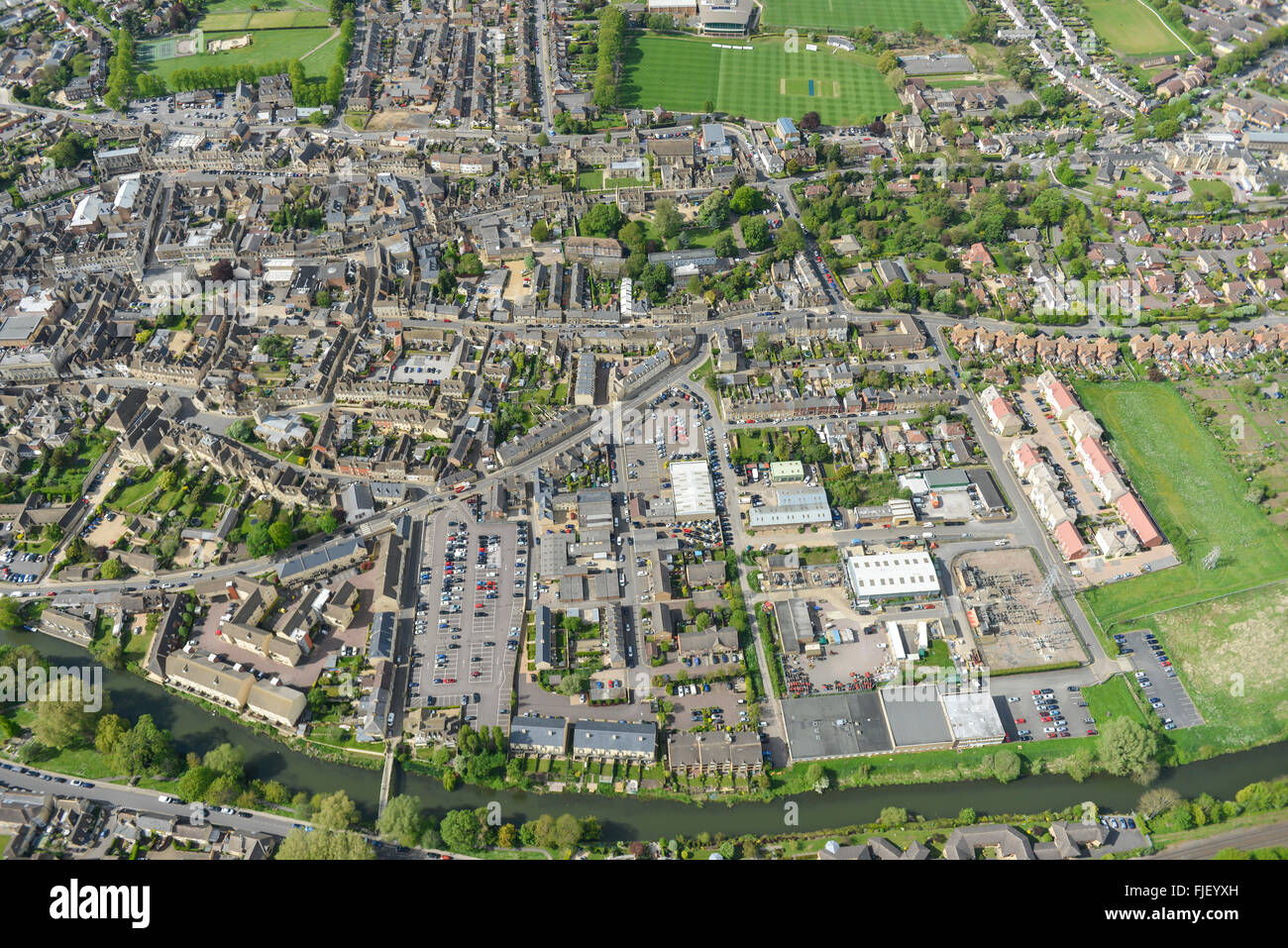 General Aerial Views Of The Lincolnshire Town Of Stamford Stock Photo