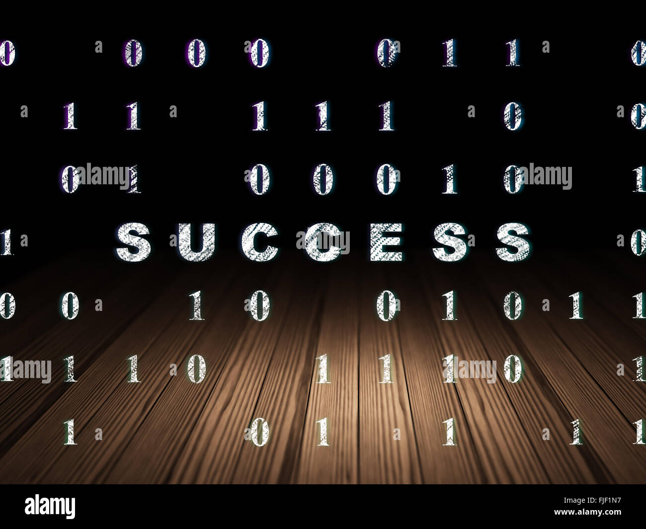 Finance concept: Success in grunge dark room Stock Photo - Alamy