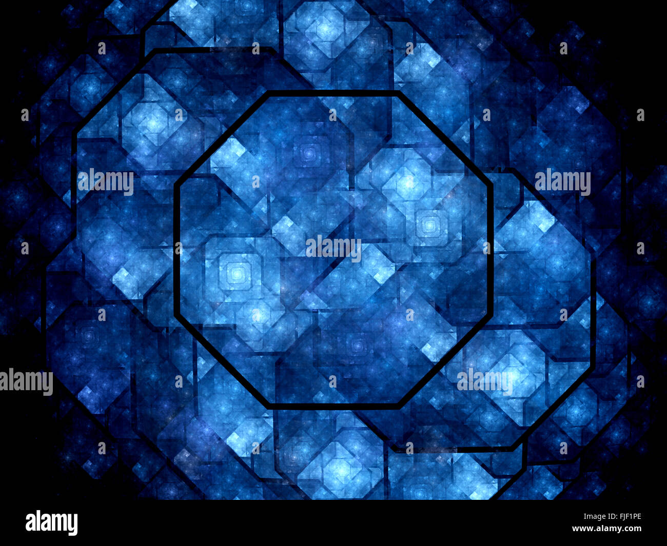 Octagon shaped nanocrystal grid, computer generated abstract background ...