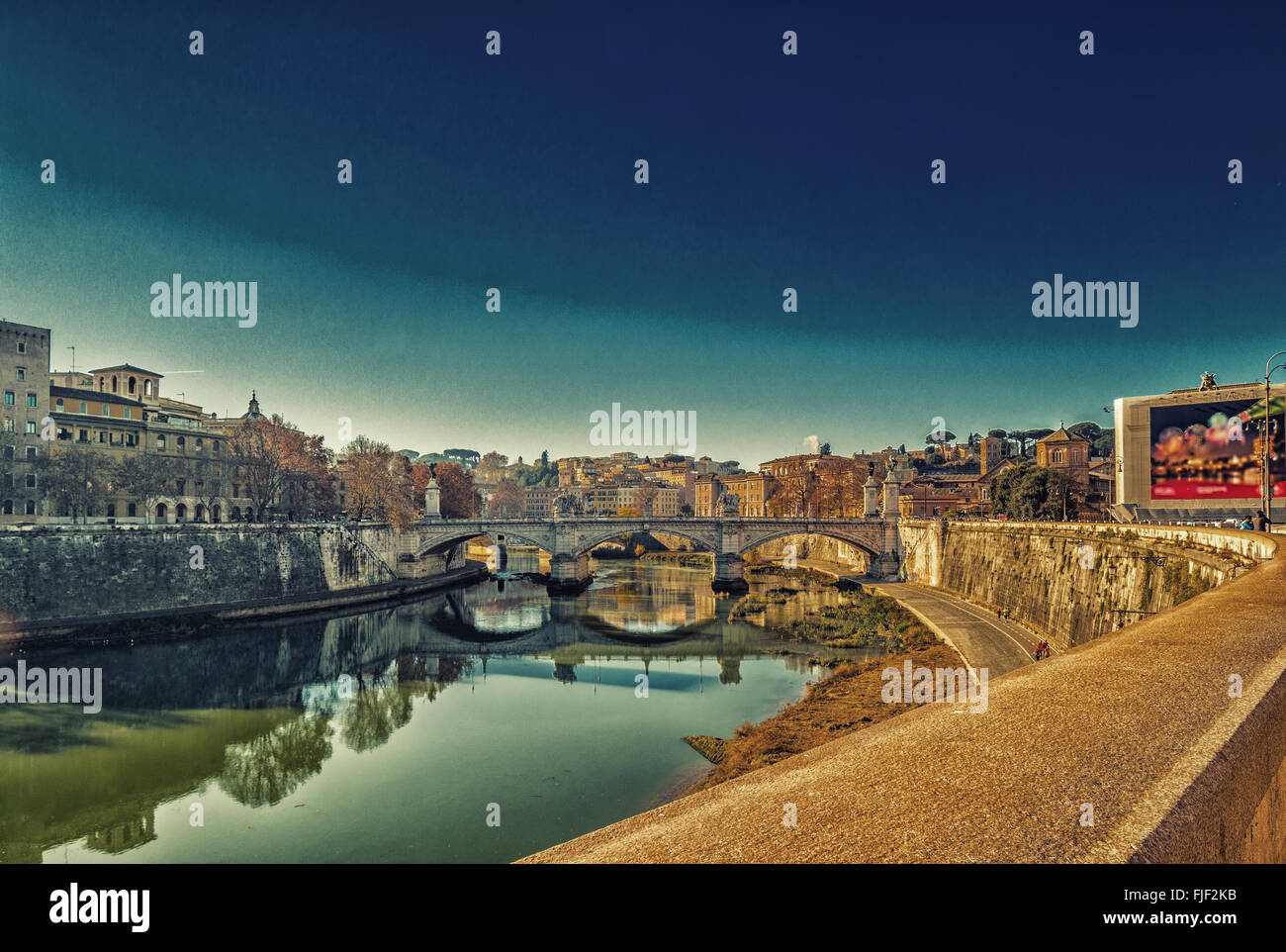 Bridge on Tiber river in Rome, Italy Stock Photo - Alamy