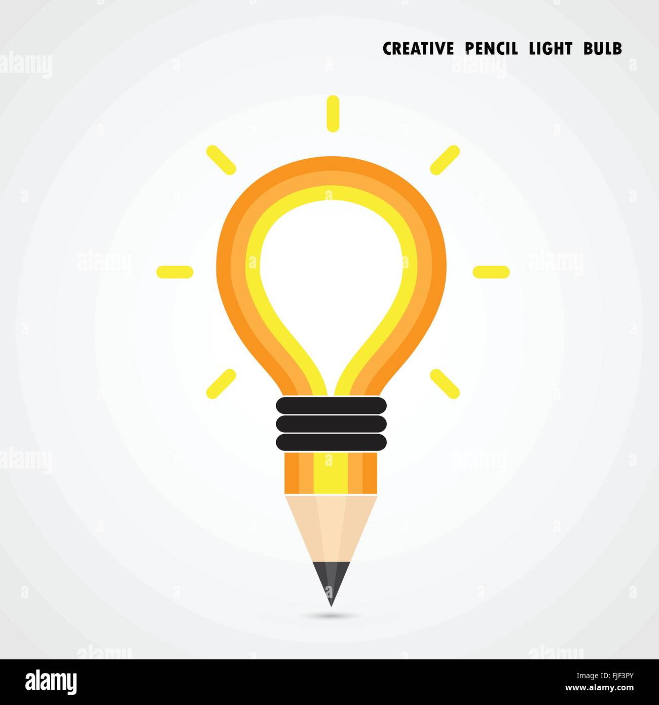 Pencil and light bulb on background. Education concept. Vector illustration Stock Vector Image ...