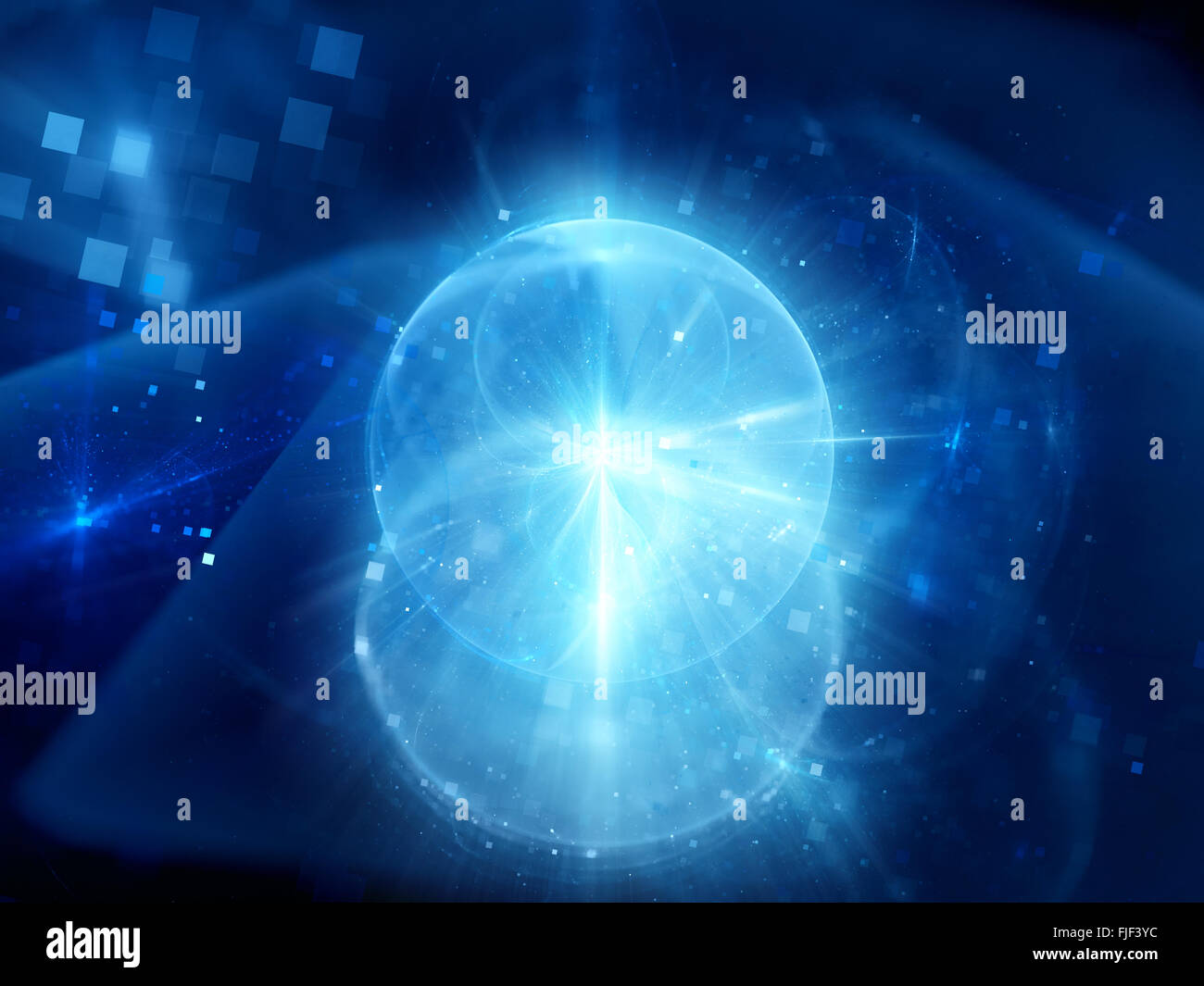 Glowing magical sphere in space, extraterrestrial life, explosion of ...