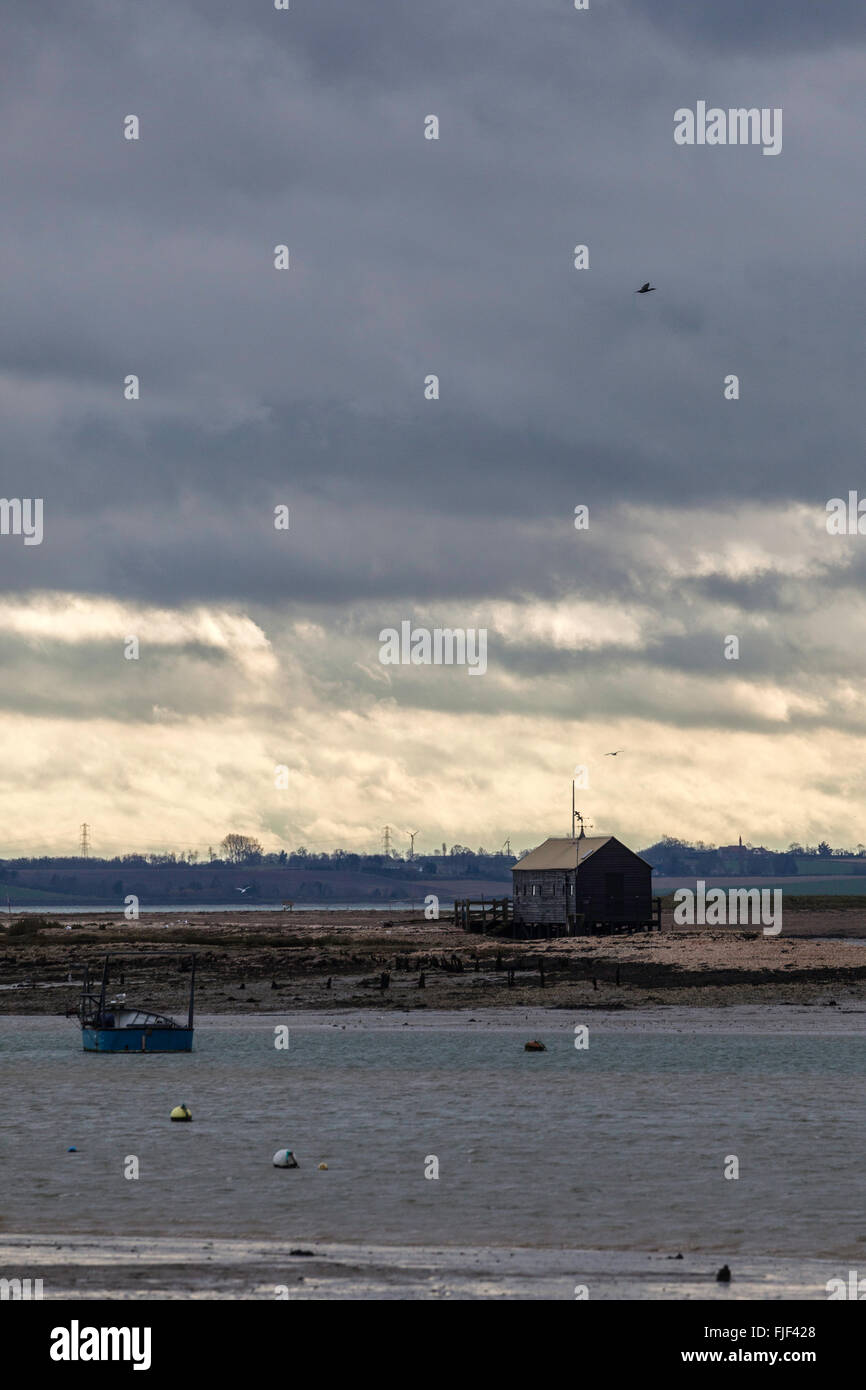 Isolated Boathouse off Mersea Island Stock Photo - Alamy