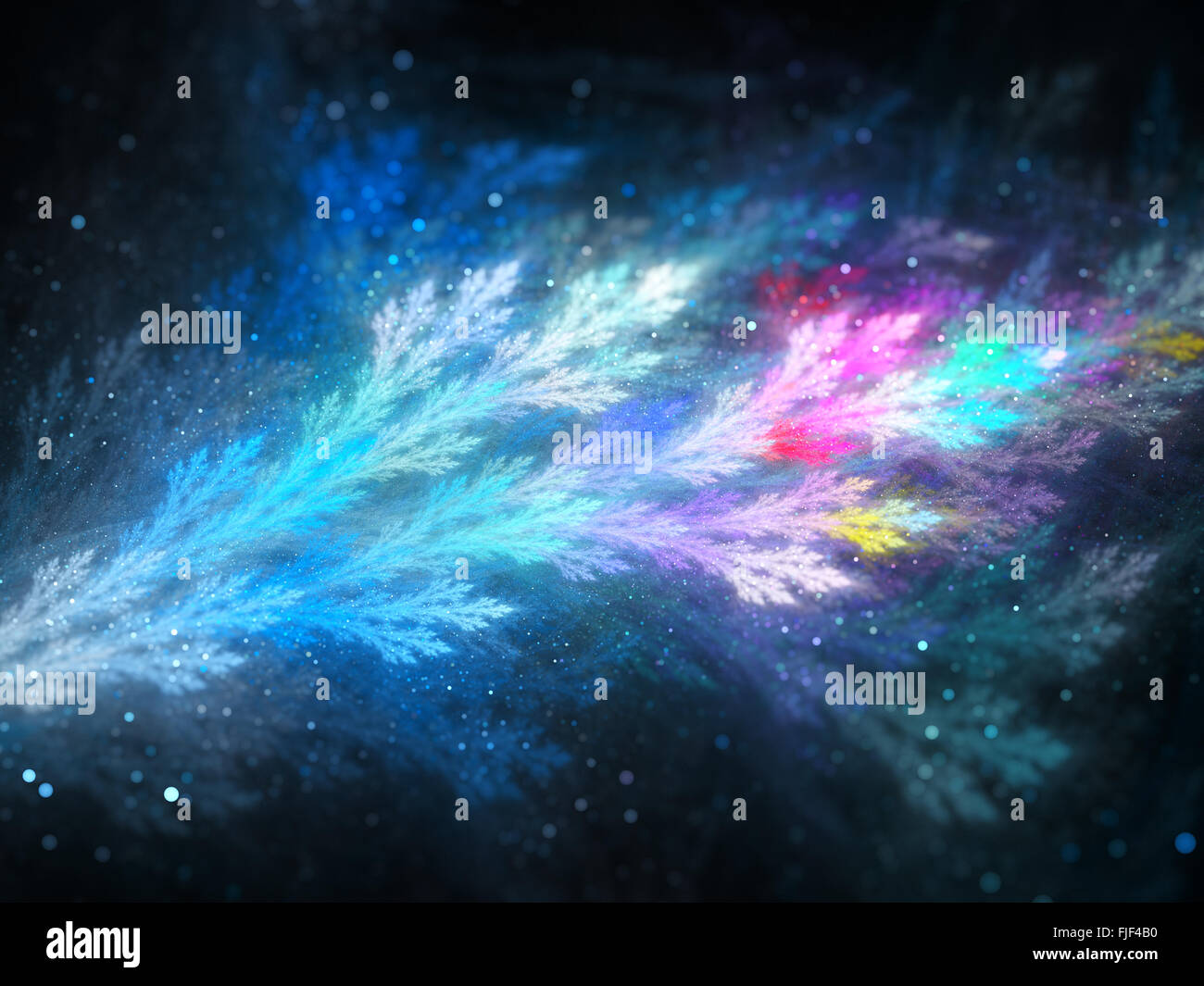Magical branch fractal in space, computer generated abstract background ...