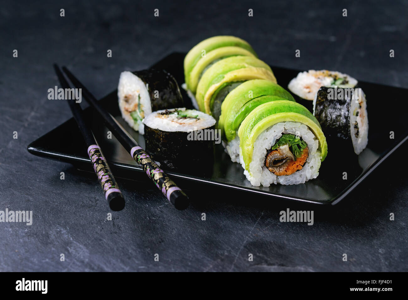 Sushi rolls variation rice hi-res stock photography and images - Alamy