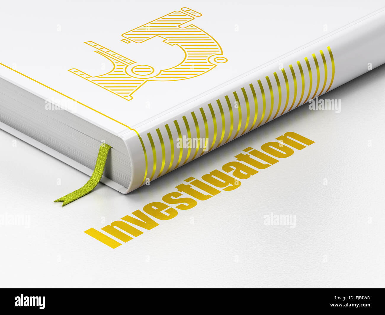 Science concept: book Microscope, Investigation on white background ...