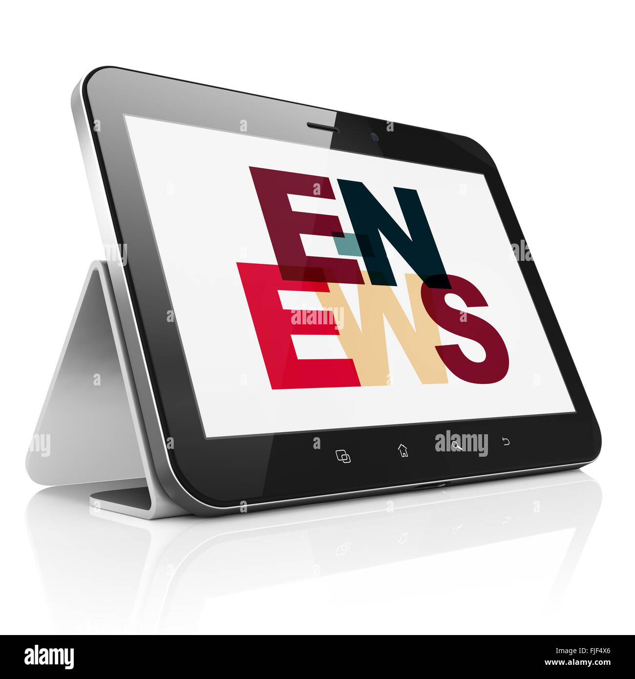 News concept: Tablet Computer with E-news on display Stock Photo - Alamy