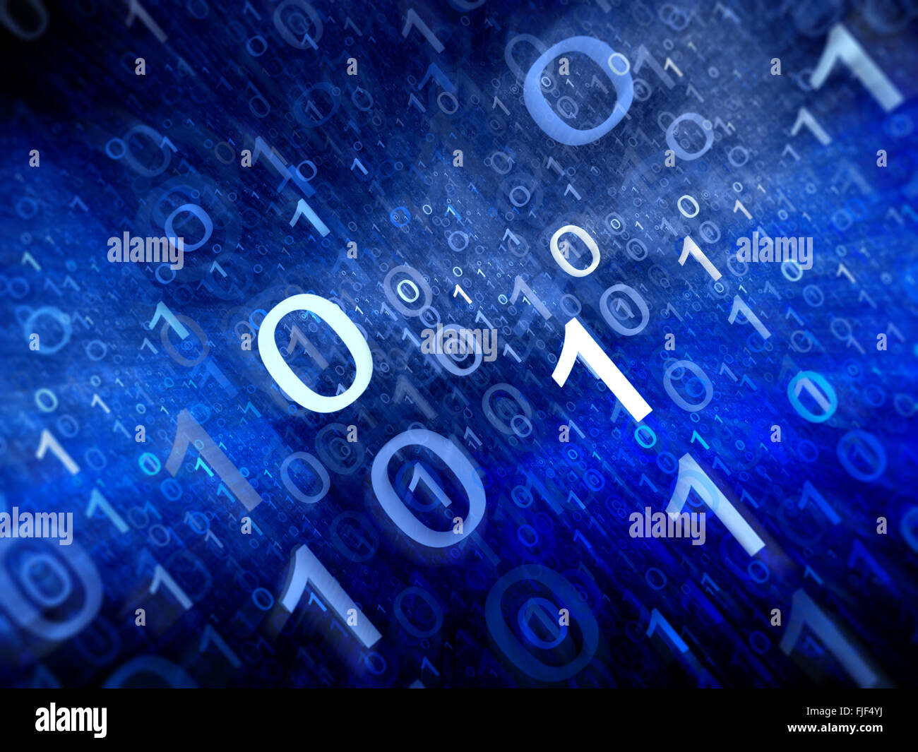 3D grid of big data, binary code, computer generated abstract ...