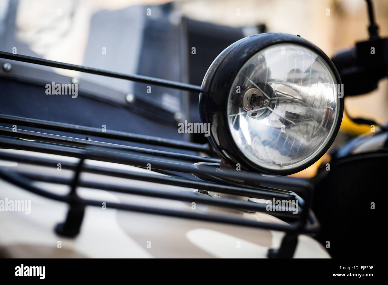 Color image of a classic motorcycle headlight Stock Photo - Alamy