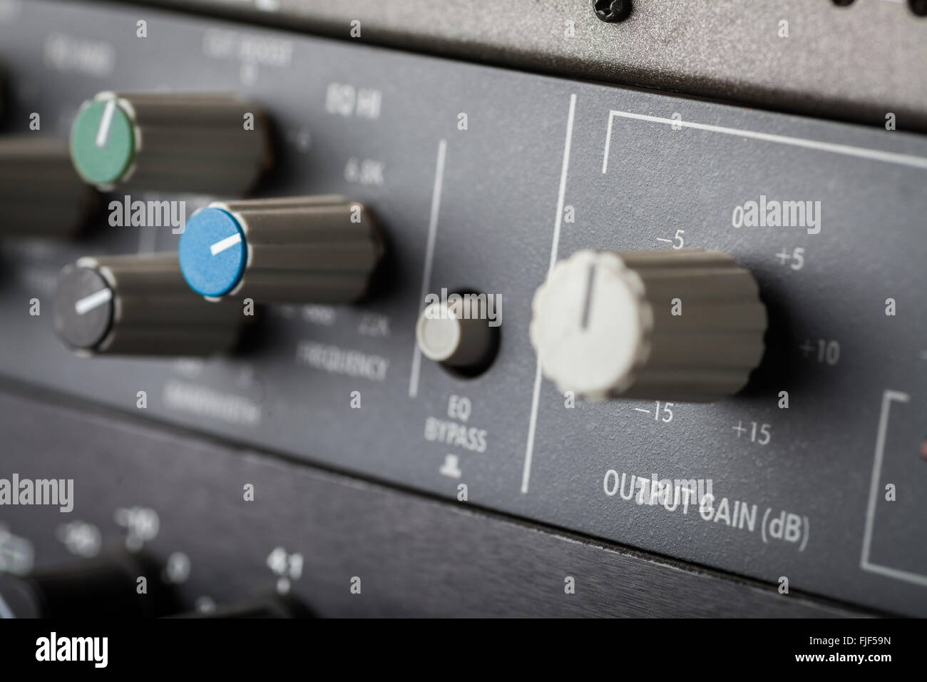 Color image of many buttons in a sound recording studio Stock Photo - Alamy