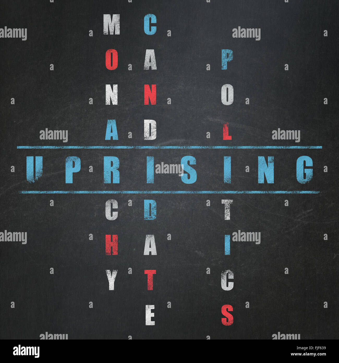 Political concept: Uprising in Crossword Puzzle Stock Photo - Alamy