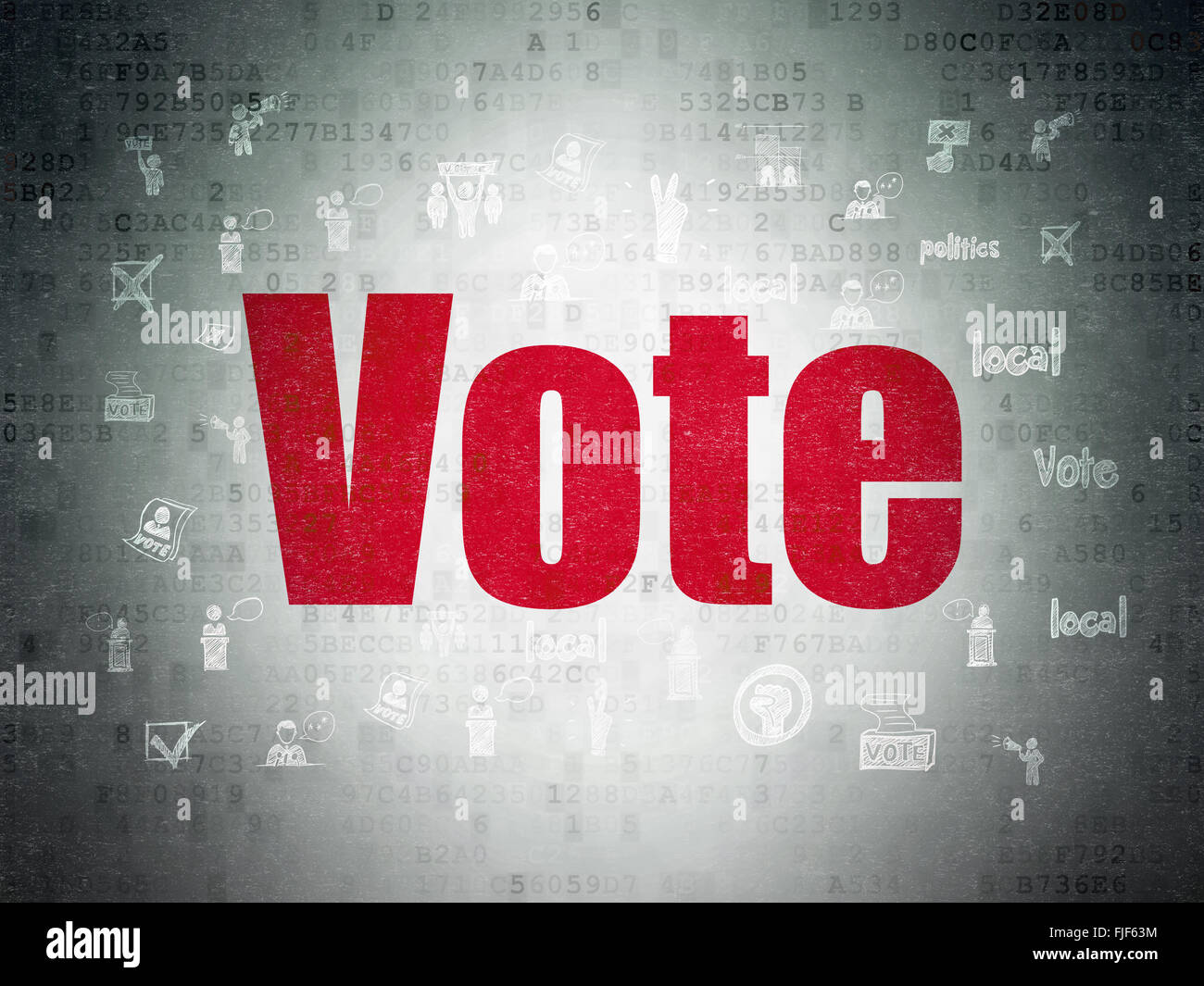 Political concept: Vote on Digital Paper background Stock Photo - Alamy