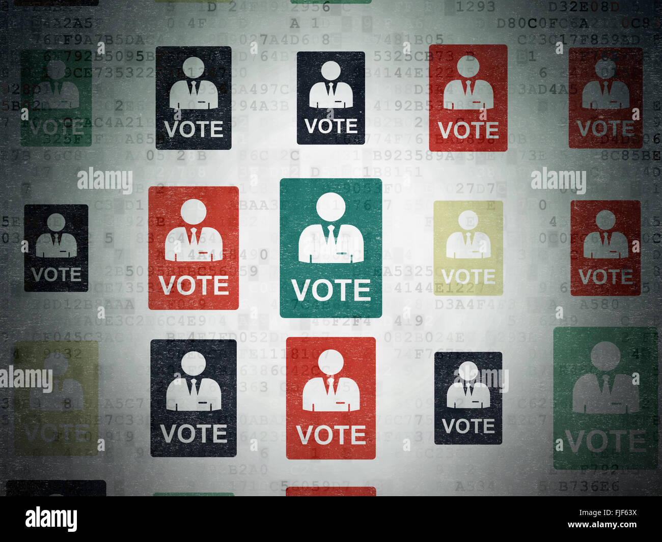Political concept: Ballot icons on Digital Paper background Stock Photo ...