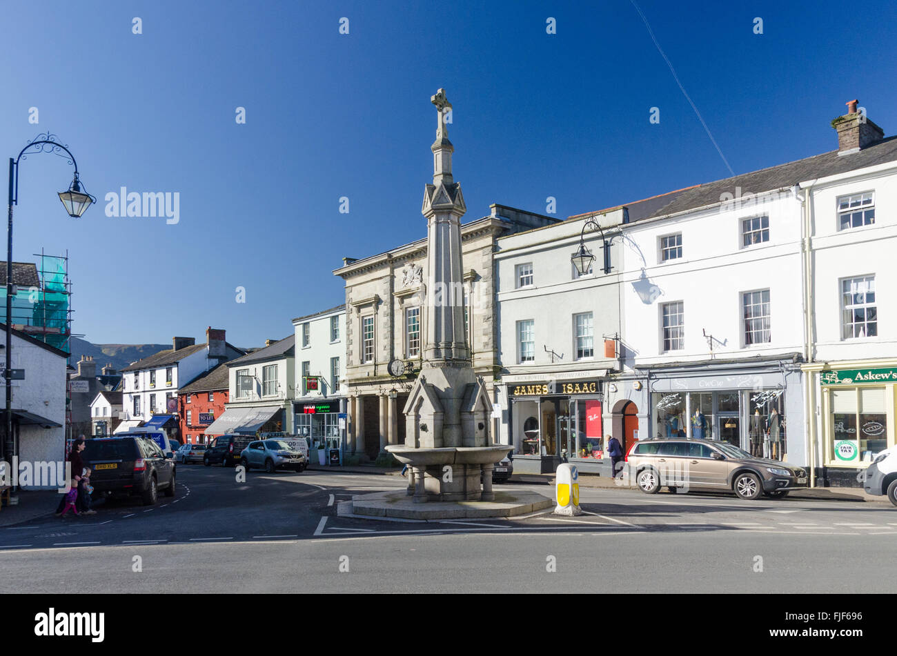 Centre of the Powys town of Crickhowell Stock Photo - Alamy