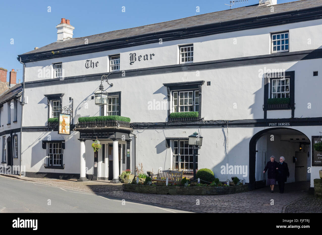 The Bear Hotel and Restaurant in Crickhowell, Powys Stock Photo - Alamy
