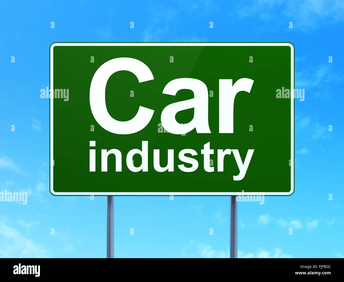 Manufacuring concept: Car Industry on road sign background Stock Photo ...