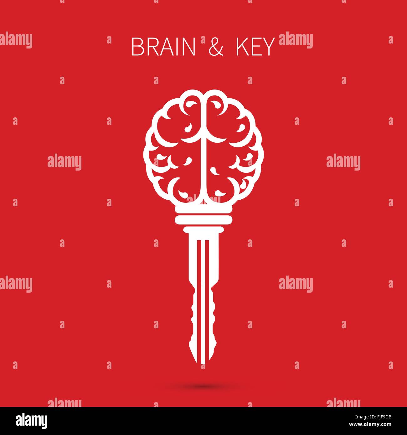 Creative brain sign with key symbol. Key of success. Business and ...