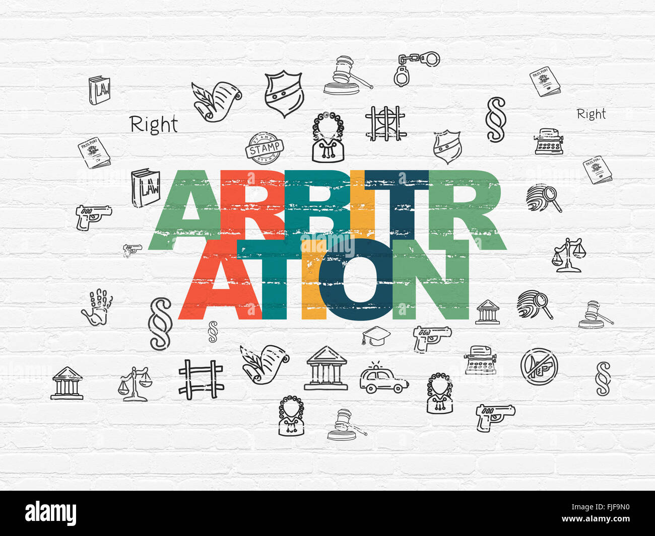 Law concept: Arbitration on wall background Stock Photo - Alamy