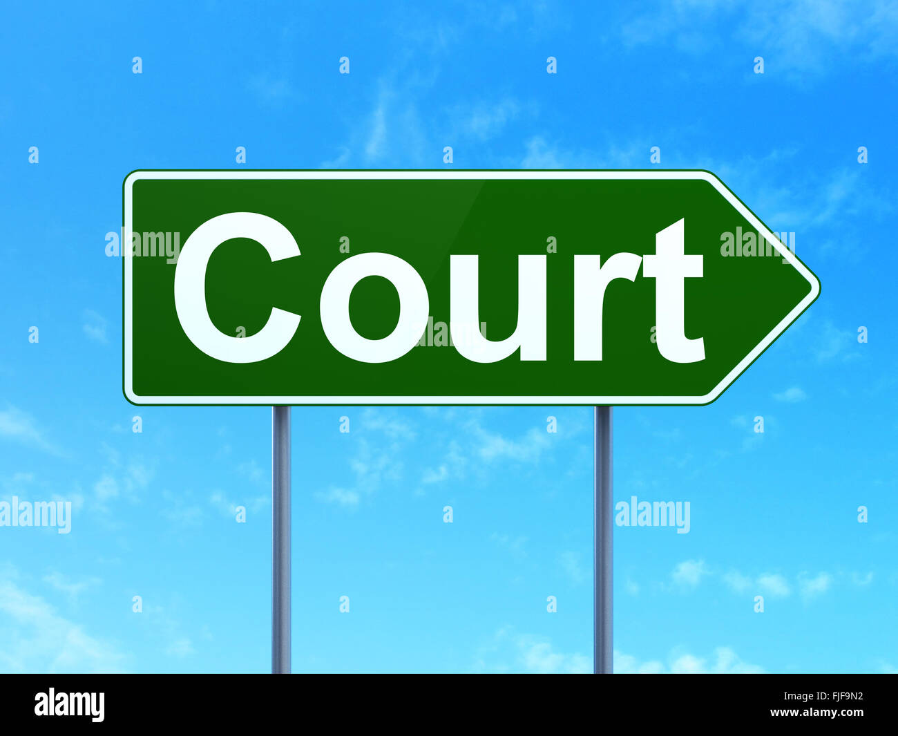 Law concept: Court on road sign background Stock Photo - Alamy