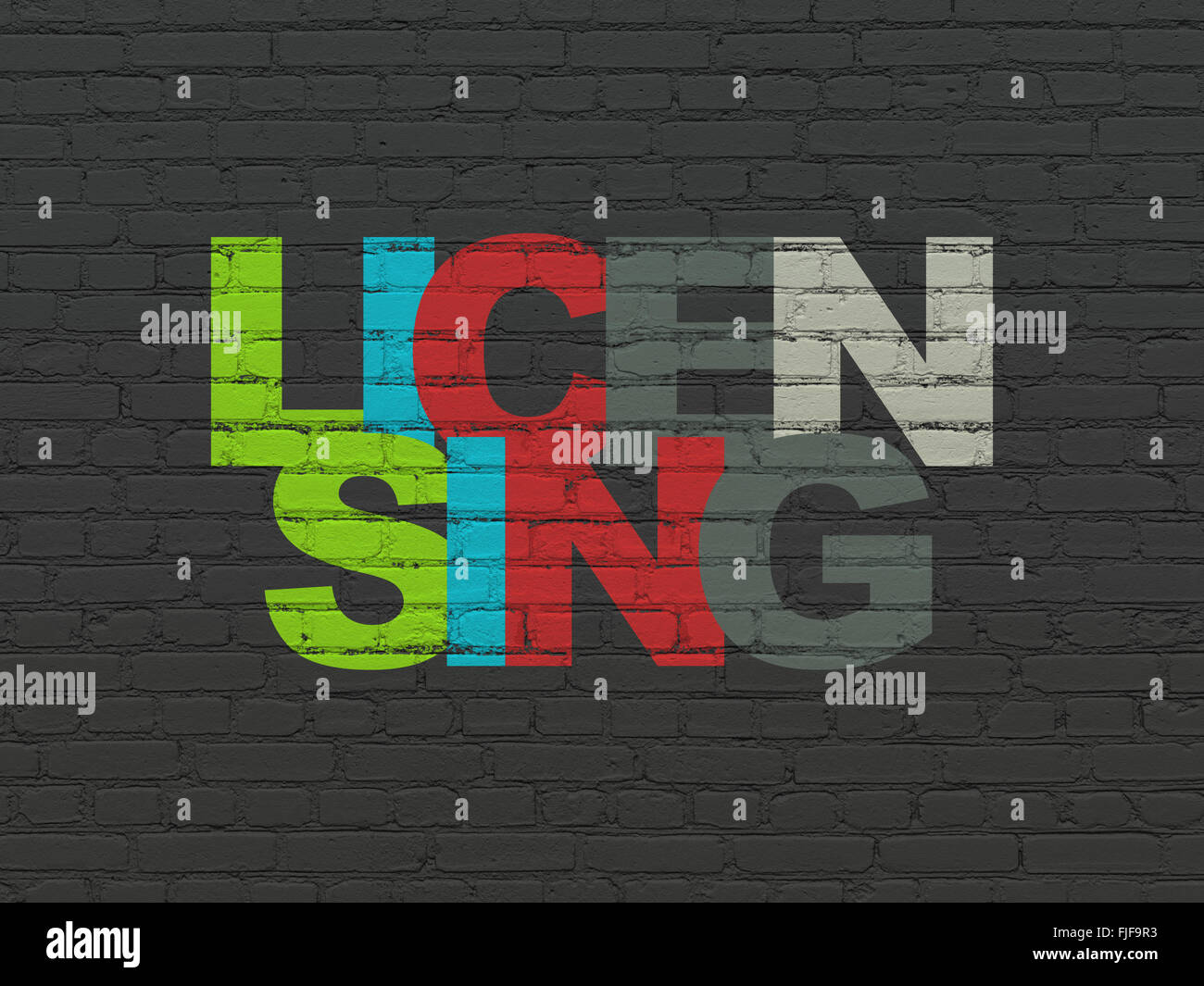 Law concept: Licensing on wall background Stock Photo - Alamy
