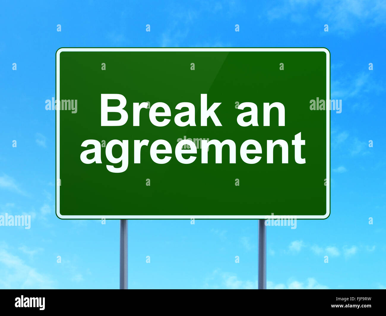 Law concept: Break An Agreement on road sign background Stock Photo - Alamy