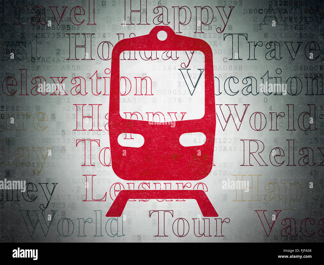 Vacation concept: Train on Digital Paper background Stock Photo - Alamy
