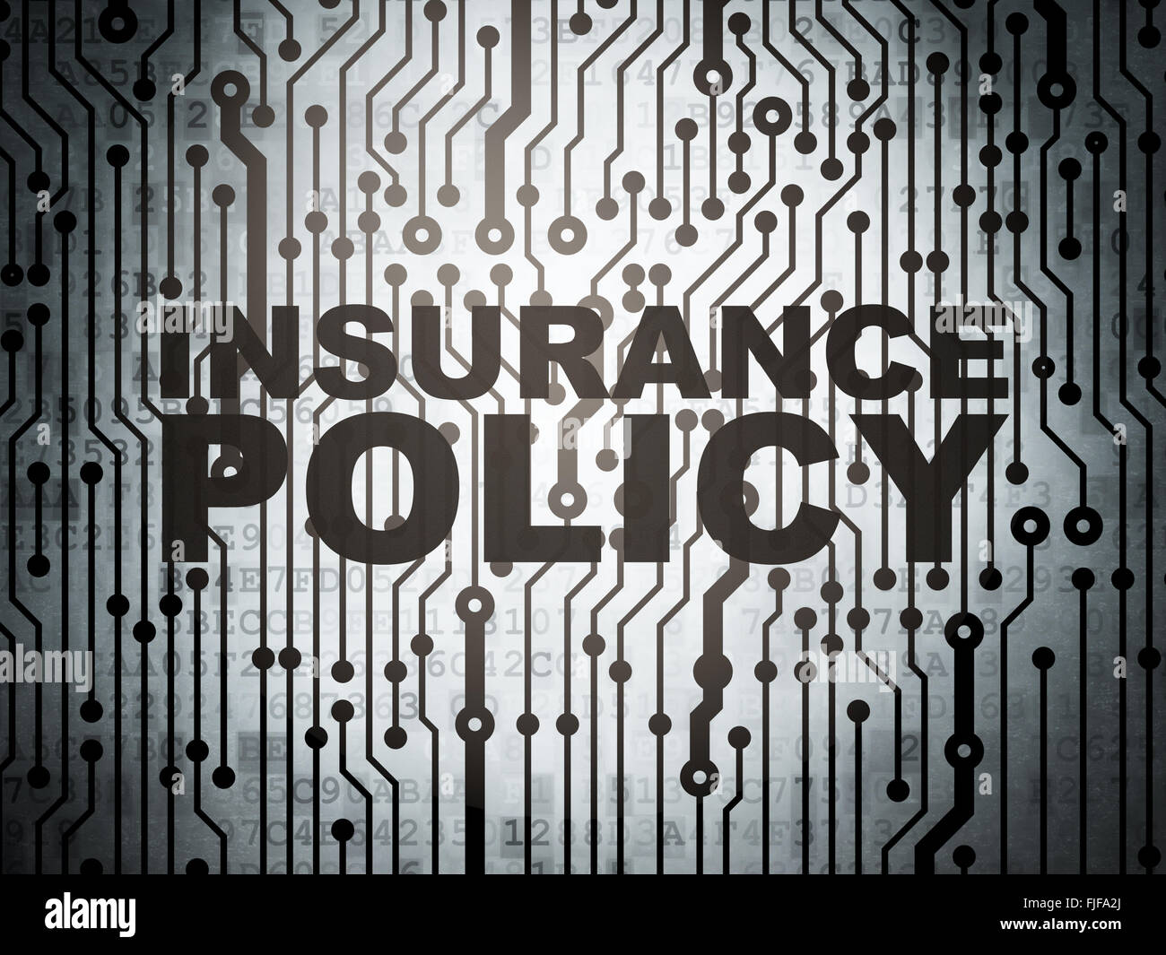Insurance concept: circuit board with Insurance Policy Stock Photo - Alamy