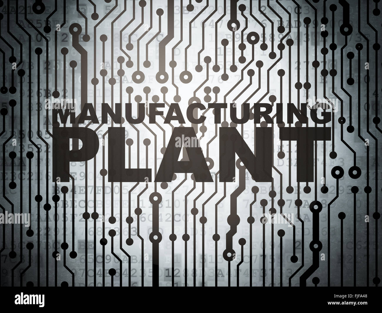 Manufacuring concept: circuit board with Manufacturing Plant Stock ...