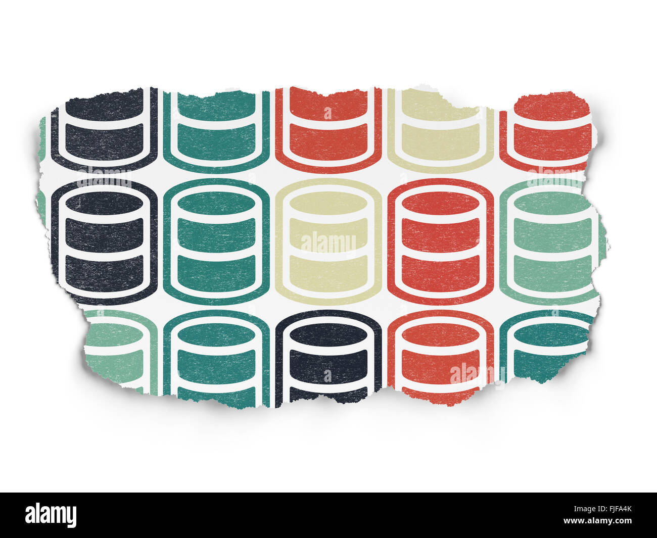 Software concept: Database icons on Torn Paper background Stock Photo - Alamy