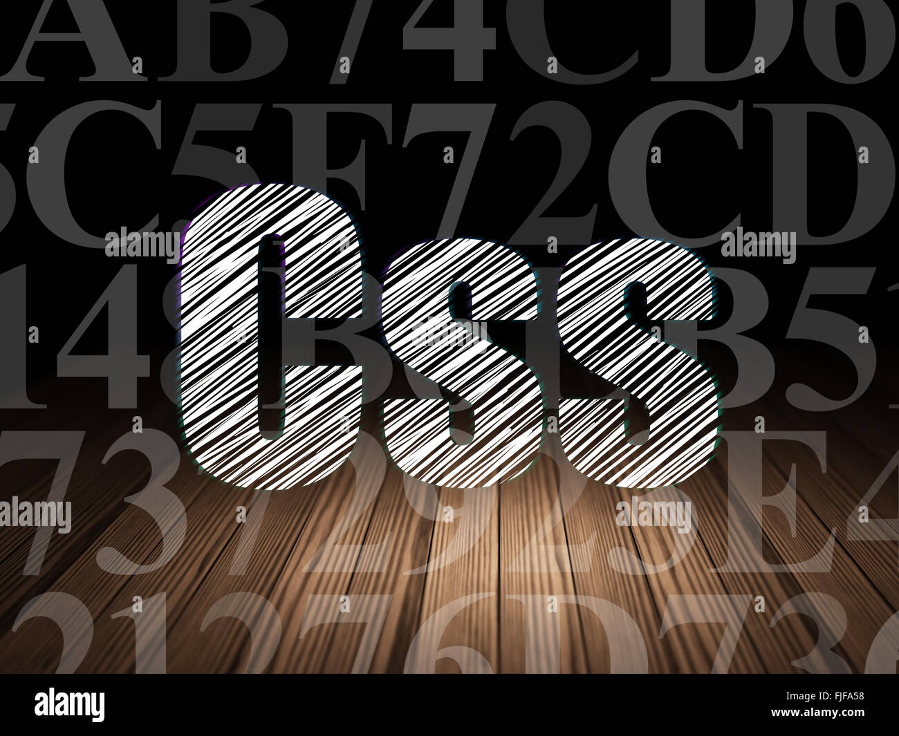 Database concept: Css in grunge dark room Stock Photo - Alamy